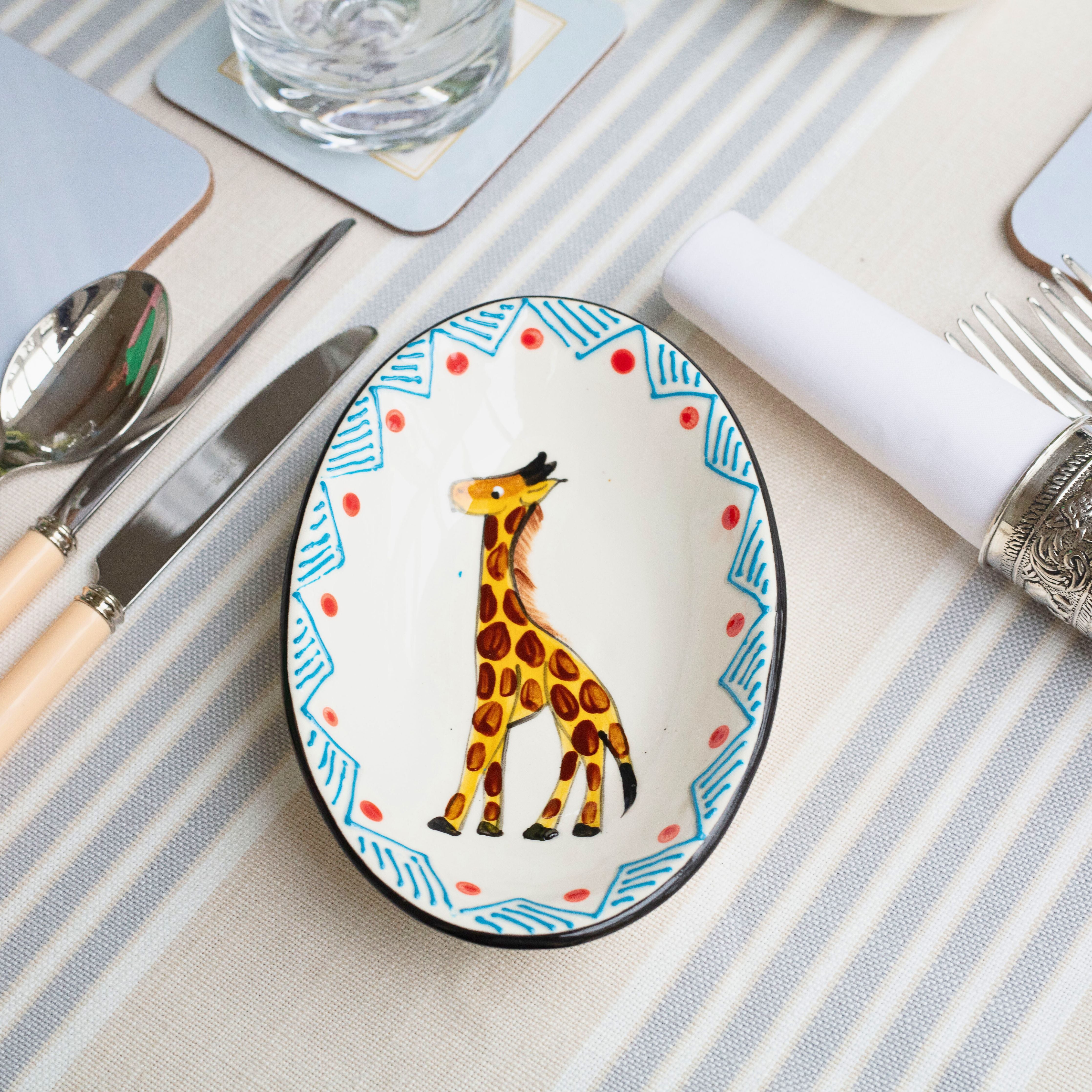 Hand painted African Animal Dishes - Spotted Giraffe - Tableware - Club ...